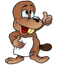 Cartoon beavers two Royalty Free Vector Image - VectorStock