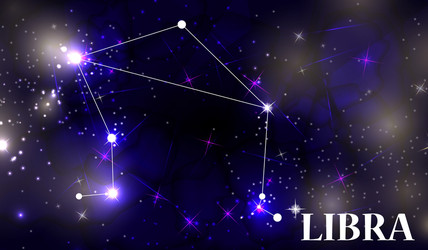 Libra sign stars map zodiac constellation Vector Image