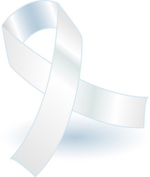 White awareness ribbon Royalty Free Vector Image