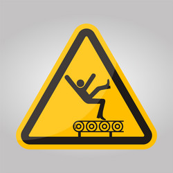 Fall hazard from conveyor symbol sign isolate Vector Image