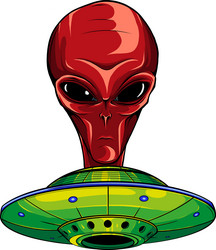 Alien head isolated white background design Vector Image