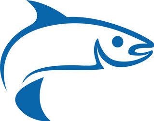 Blue fish logo Royalty Free Vector Image - VectorStock