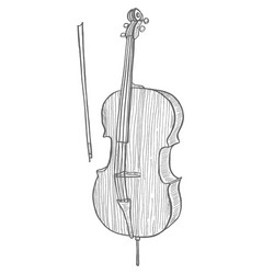 Cello one line art continuous drawing Royalty Free Vector