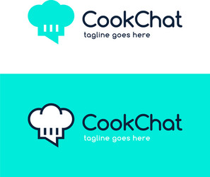Circle color cook chef chat logo design Royalty Free Vector