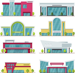 Shopping mall building exterior concept Royalty Free Vector