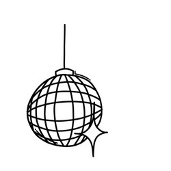 Disco ball doodle icon drawing sketch hand drawn Vector Image