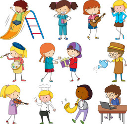 Kids professions children workers diverse Vector Image