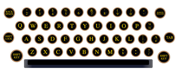 Typewriter key layout Royalty Free Vector Image