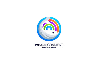 Whale lab template logo design Royalty Free Vector Image