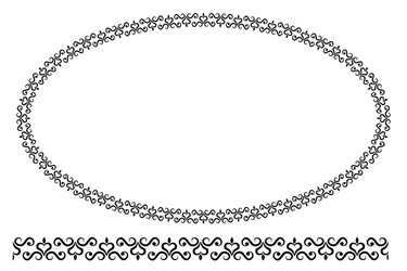 Black rounded corner rectangle floral frame Vector Image