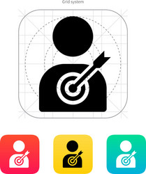 Human silhouette target icon on white background Vector Image