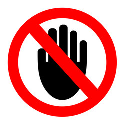 Stop hand sign no entry icon Royalty Free Vector Image