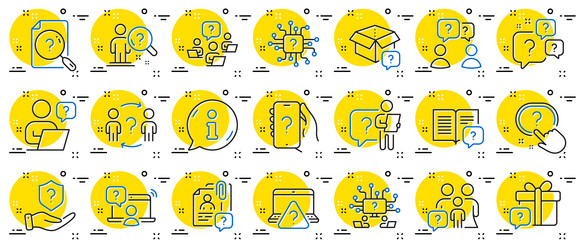 Questions line icons problem solve artificial Vector Image