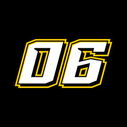 Racing number 6 design template Royalty Free Vector Image