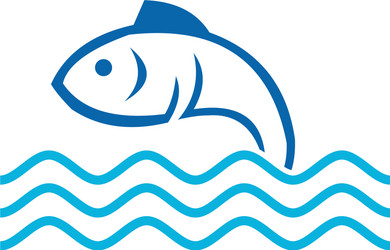 Blue fish logo Royalty Free Vector Image - VectorStock