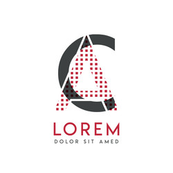 Ca modern logo design with gray and pink color Vector Image