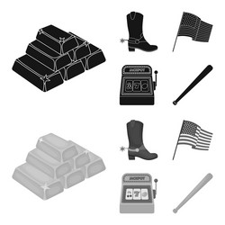 Cowboy boots national flag slot machine Royalty Free Vector