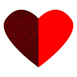 Heart Half Red and Black Vector Images (over 250)