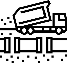 Truck fill up pipeline neon glow icon Royalty Free Vector