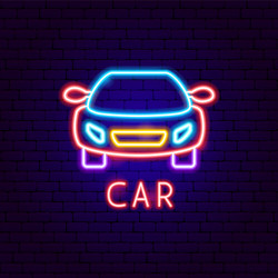 Car front neon sign Royalty Free Vector Image - VectorStock