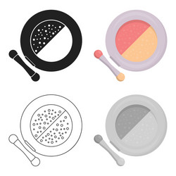 Face powder icon in cartoon style isolated Vector Image