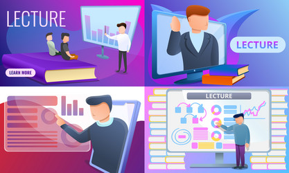 Lecture class concept banner cartoon style Vector Image