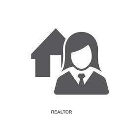 Realtor icon style is flat iconic symbol gray Vector Image