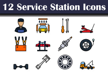 Service station icon set Royalty Free Vector Image