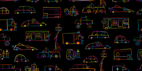 Traffic jam cars on road seamless pattern Vector Image