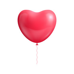 Modern red heart balloon face with ribbon Vector Image
