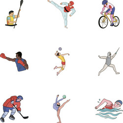 Olympic sports winter and summer a set Royalty Free Vector