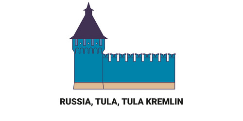 Russia tula kremlin travel landmark Royalty Free Vector