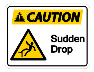 Safety instructions sudden drop symbol sign Vector Image