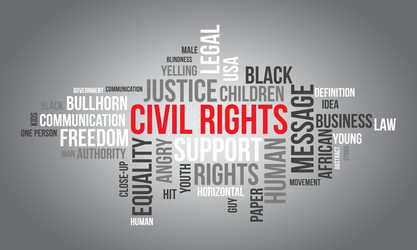 Civil rights world cloud background federal Vector Image