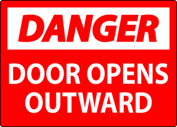 Attention sign door opens outward Royalty Free Vector Image