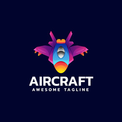 Logo aircraft gradient colorful style Royalty Free Vector