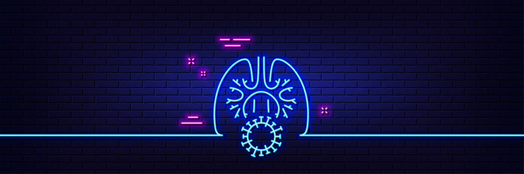 Lungs line icon pneumonia disease sign minimal Vector Image