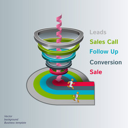 Sales funnel 3d graphics Royalty Free Vector Image