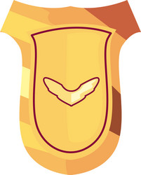 Video game shield golden color in white background