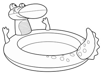 Cartoon cute doodle dinosaur inflatable pool Vector Image