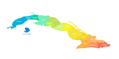 Cuba political map of administrative divisions Vector Image