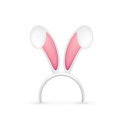 White and pink cartoon bunny ears nose funny Vector Image