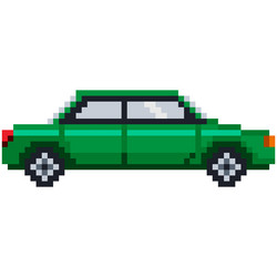 Car crash accident pixel art style retro video Vector Image