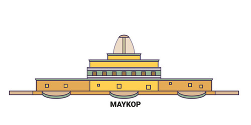 Russia maykop flat landmarks Royalty Free Vector Image