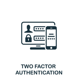 2fa two factor authentication icon shield padlock Vector Image