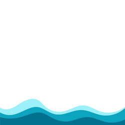 Corner frame water design elements isolate waves Vector Image