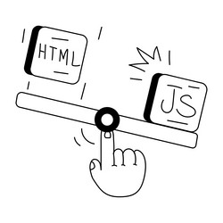 Hand drawn of code comparison Royalty Free Vector Image