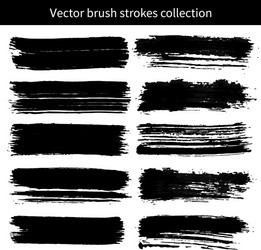 Set of grunge brush strokes Royalty Free Vector Image