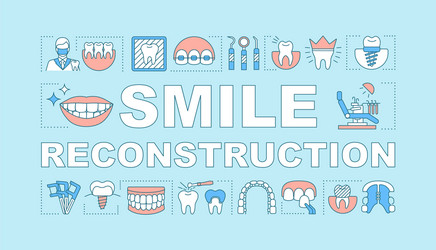 Smile reconstruction word concepts banner Vector Image