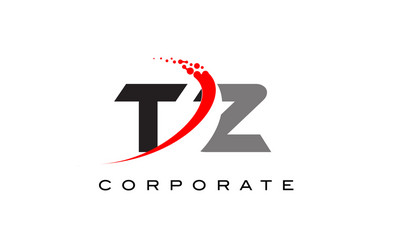 Golden letters tz t z logo with leading lines Vector Image